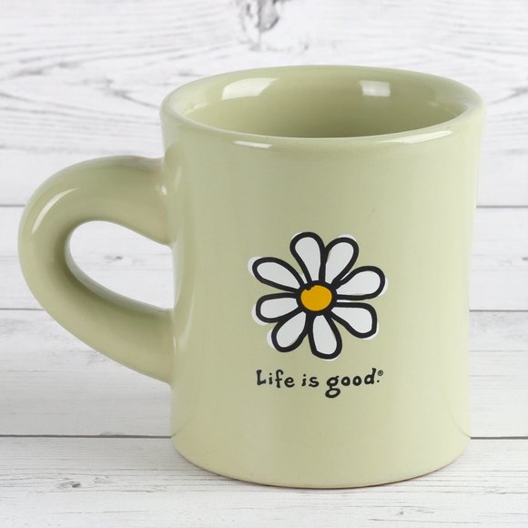 Life Is Good | Dining | Vintage Life Is Good Green Daisy Mug | Poshmark